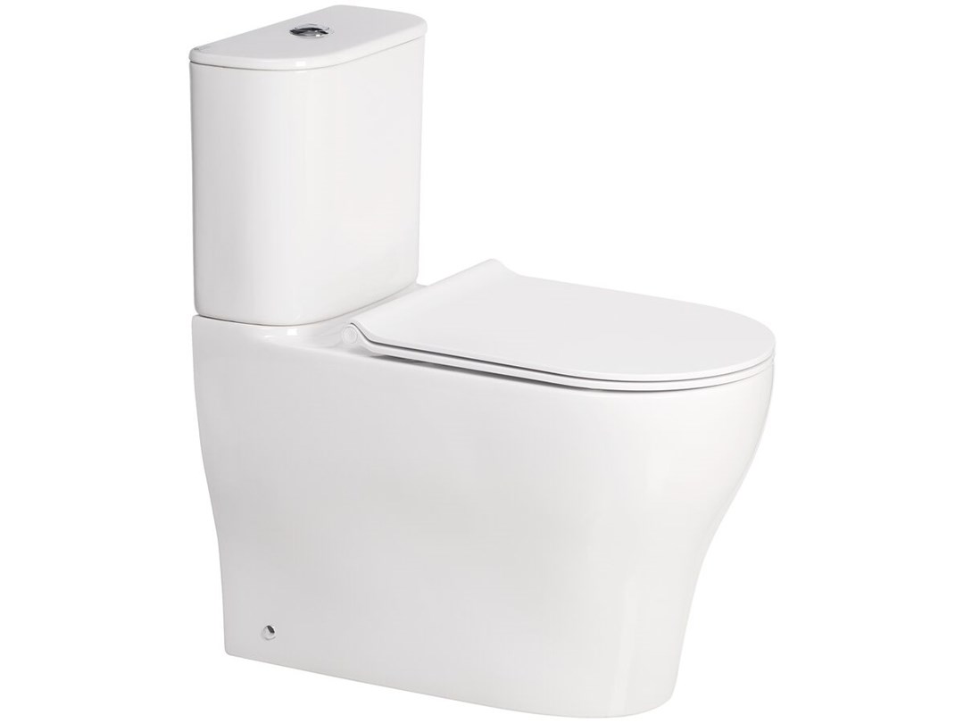 Oliveri Munich Wall Faced Toilet Suite With Black Round Push Plate ...
