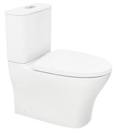 Caroma Luna Cleanflush Wall Faced Close Coupled Back Entry Toilet Suite with Soft Close Seat ...
