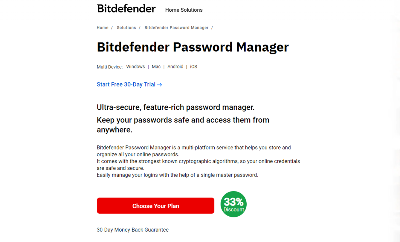 Bitdefender Password Manager Individual Review | Password manager | CHOICE