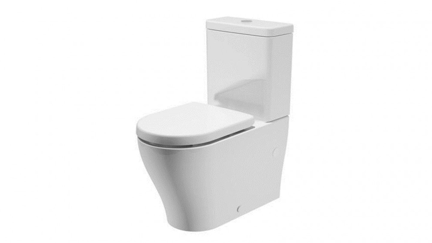 Caroma Leda Round Wall Faced Close Coupled Back Entry Toilet Suite with ...