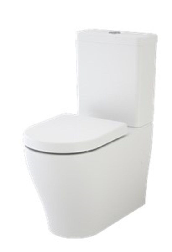 Caroma Luna Cleanflush Wall Faced Close Coupled Back Entry Toilet Suite with Soft Close Seat ...