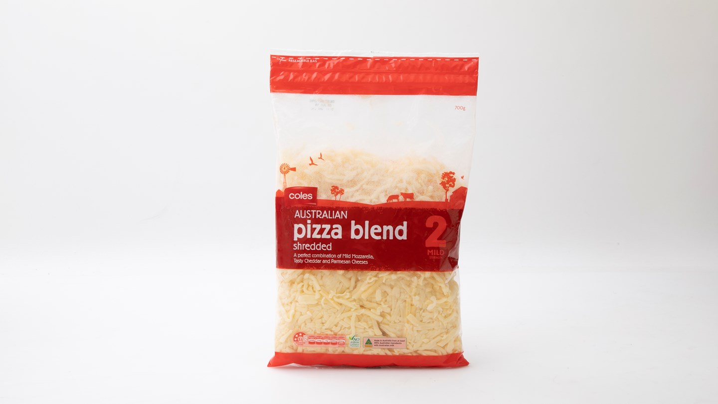 Coles Australian Pizza Blend Shredded Review | Shredded cheese | CHOICE