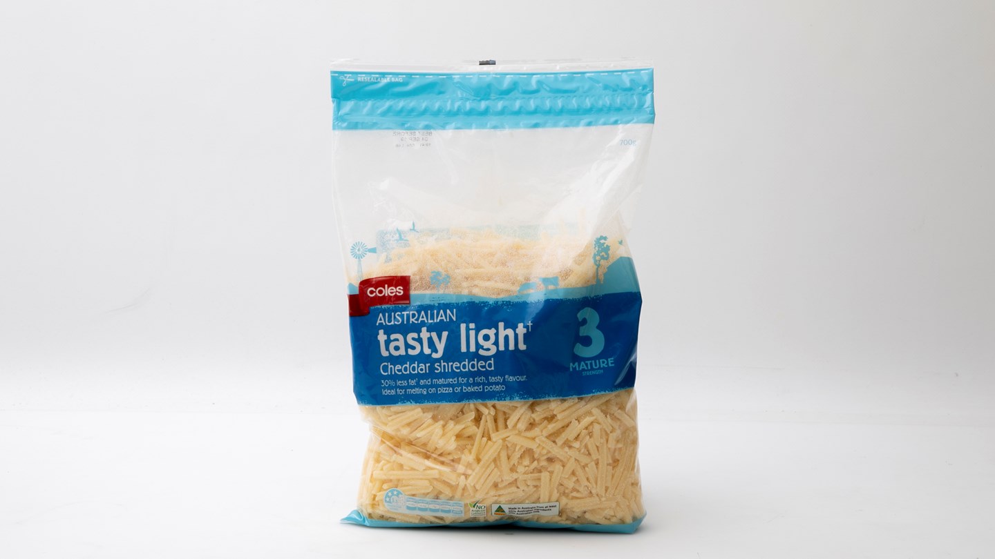 Coles Australian Tasty Cheddar Shredded Review | Shredded cheese | CHOICE
