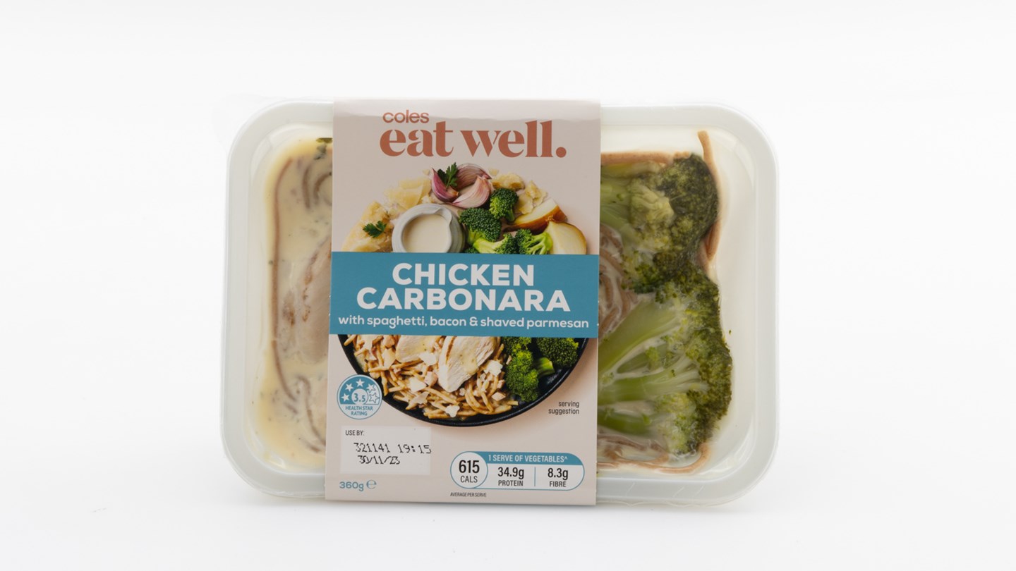 Coles Eat Well Chicken Carbonara Review | Supermarket ready meal | CHOICE