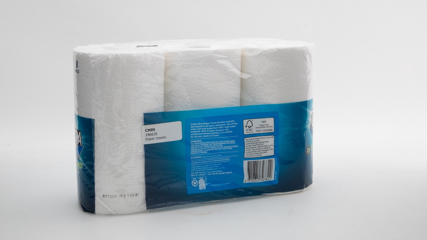 Coles Ultra Double Length Review | Paper towel | CHOICE