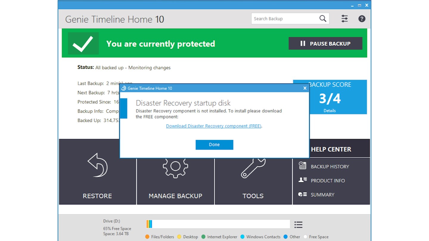 Genie9 Genie Timeline Home 10 Review | Computer backup software | CHOICE