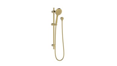 Greens Tundra 3 Function Shower on Adjustable Rail Brushed Brass ...