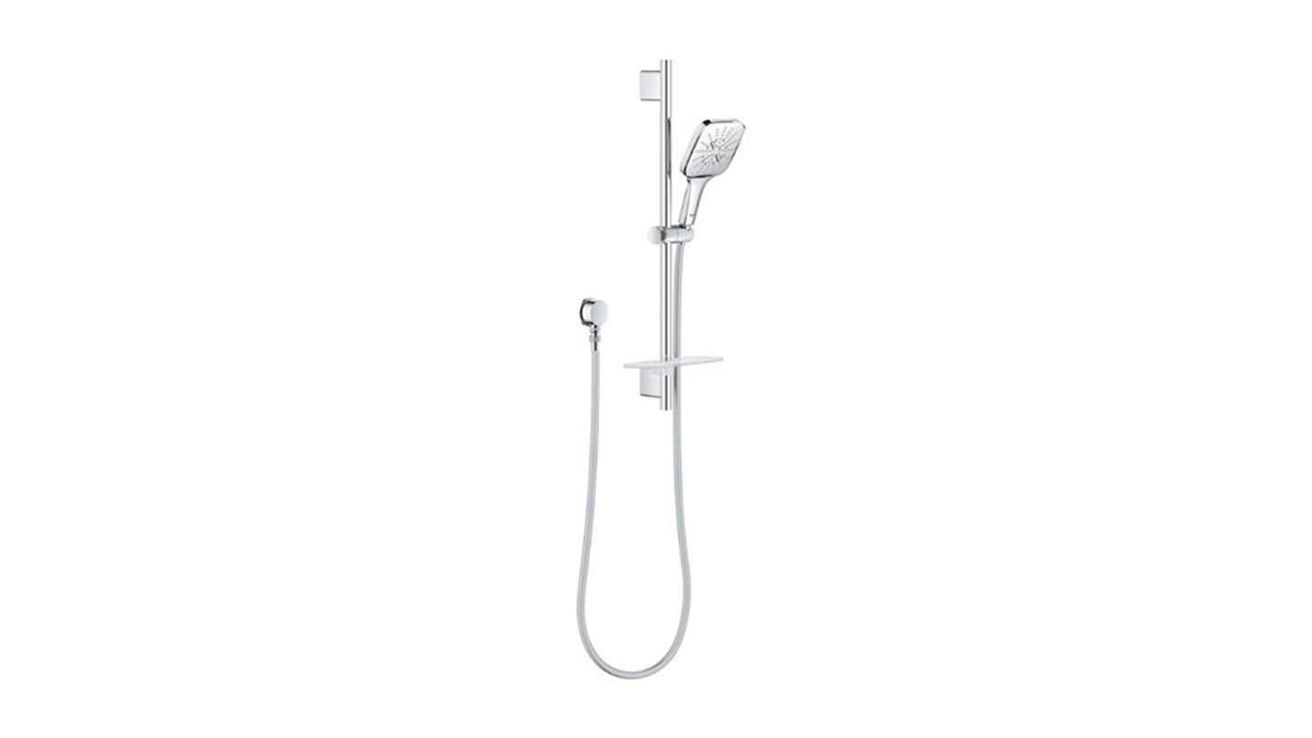 Grohe Rainshower SmartActive Single Rail Shower Square with Wall Water ...