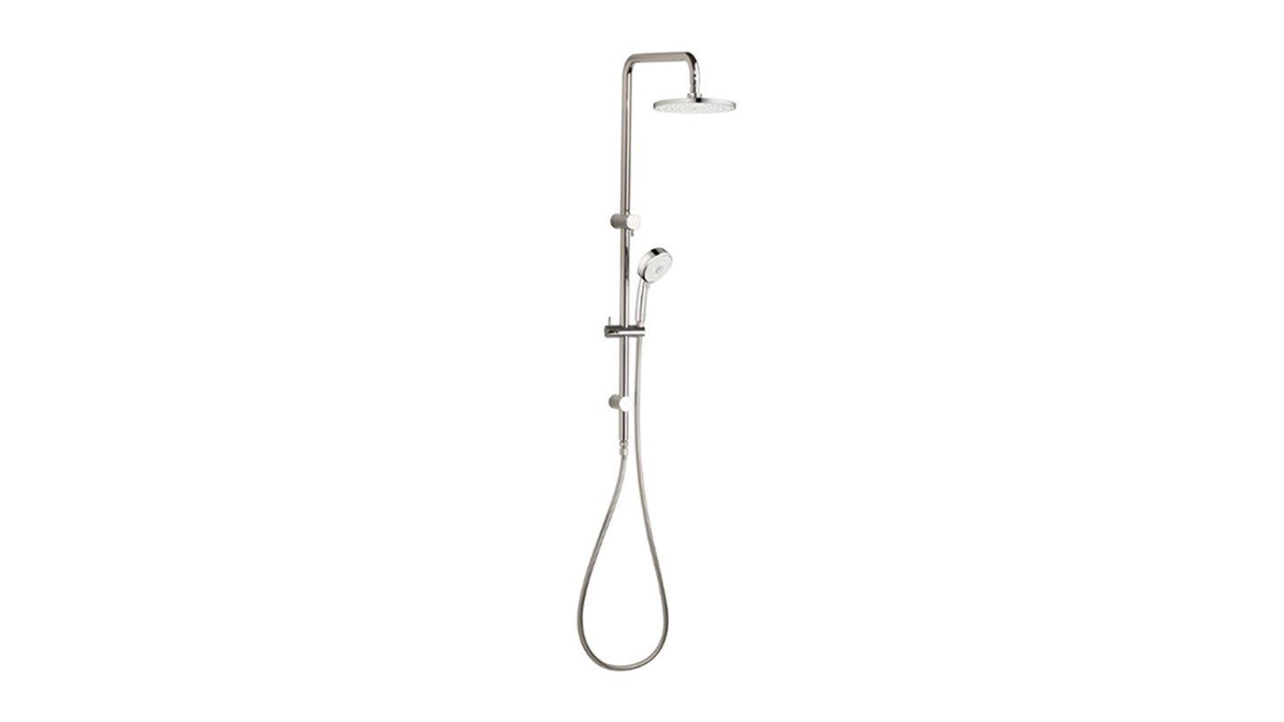 Grohe Tempesta Cosmo Twin Shower with Top Rail Water Inlet White/Chrome ...