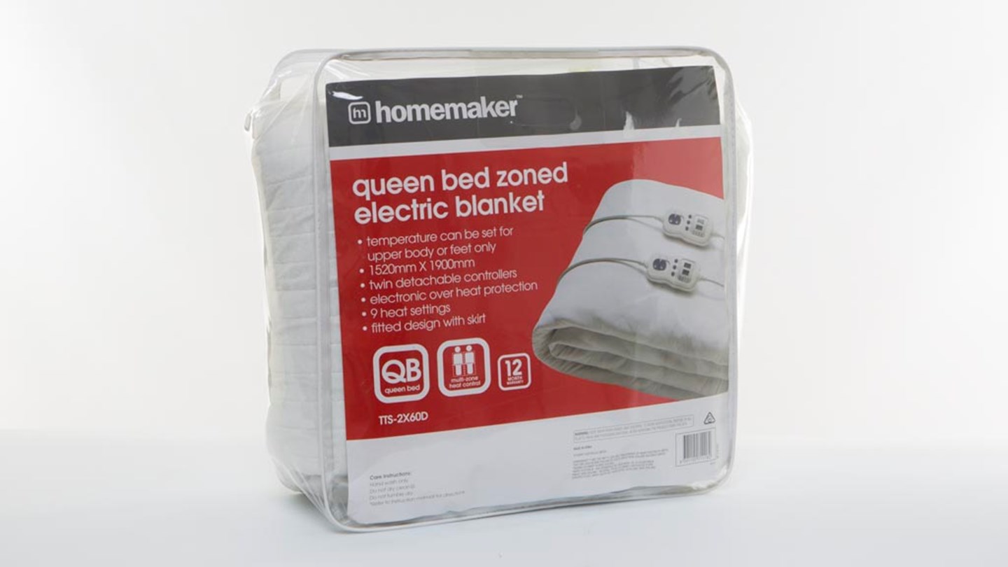 Homemaker Queen Bed Zoned Electric Blanket TTS-2X60D Review | Electric ...