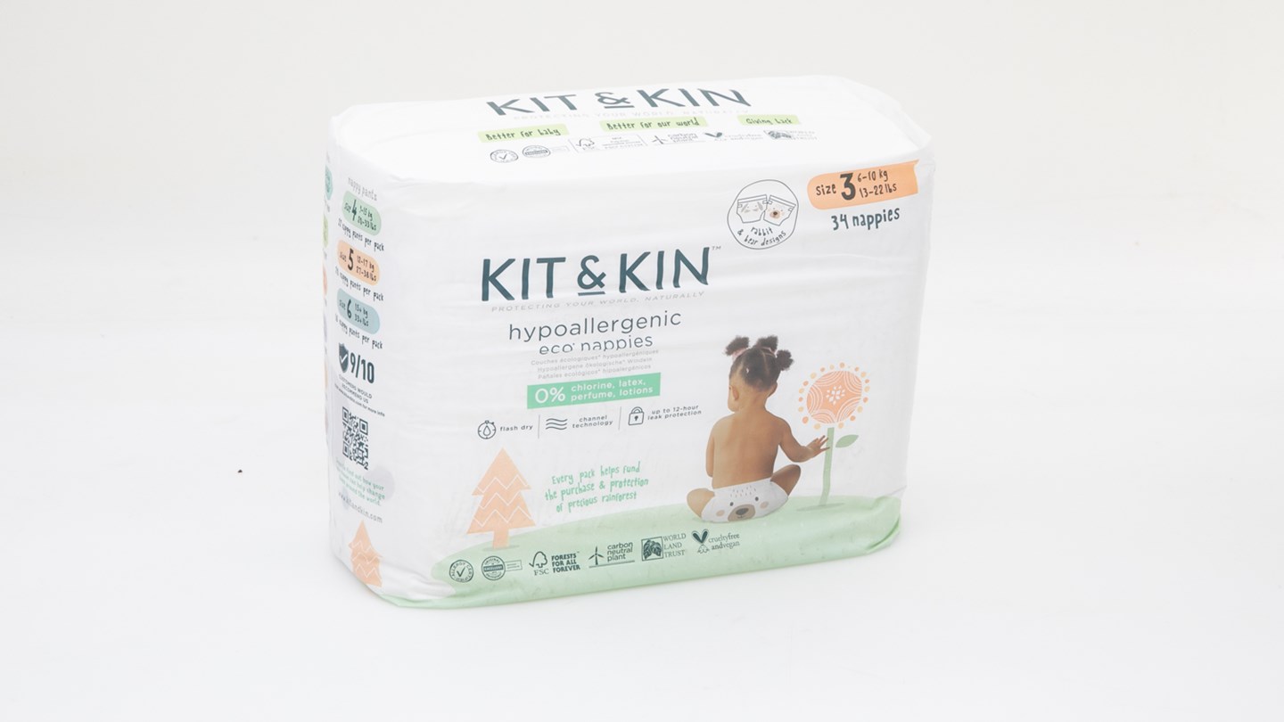 Kit & Kin Hypoallergenic Eco Nappies Size 3 Review | Disposable nappy ...
