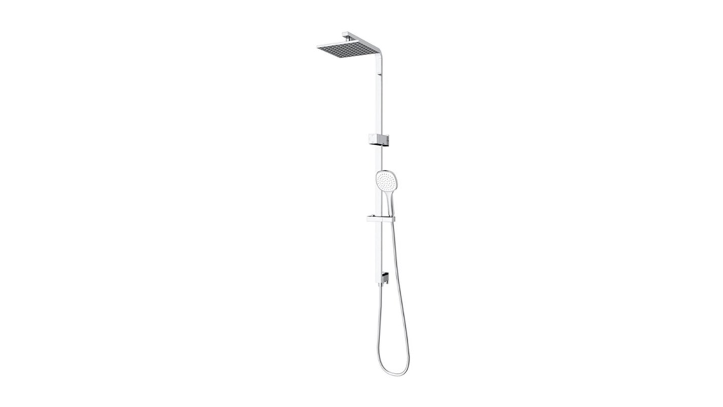 Mizu Bloc Mk2 Twin Rail Shower 200mm Abs Overhead With Top Rail Water