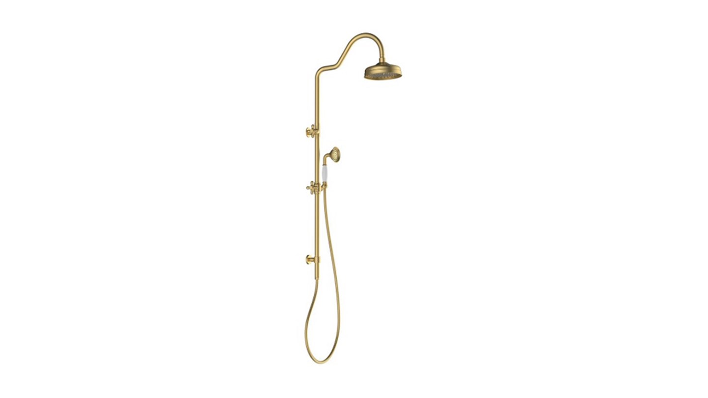 Mondella Maestro Brushed Brass Exposed Shower On Rail With Hand Set ...