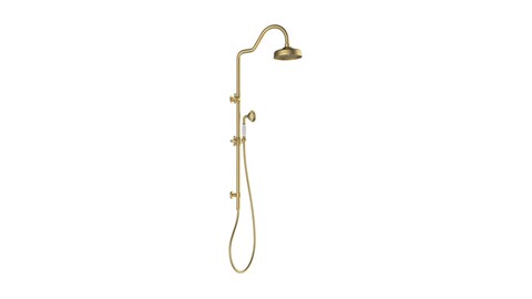Mondella Maestro Brushed Brass Exposed Shower On Rail With Hand Set ...