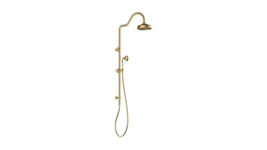 Mondella Maestro Brushed Brass Exposed Shower On Rail With Hand Set ...