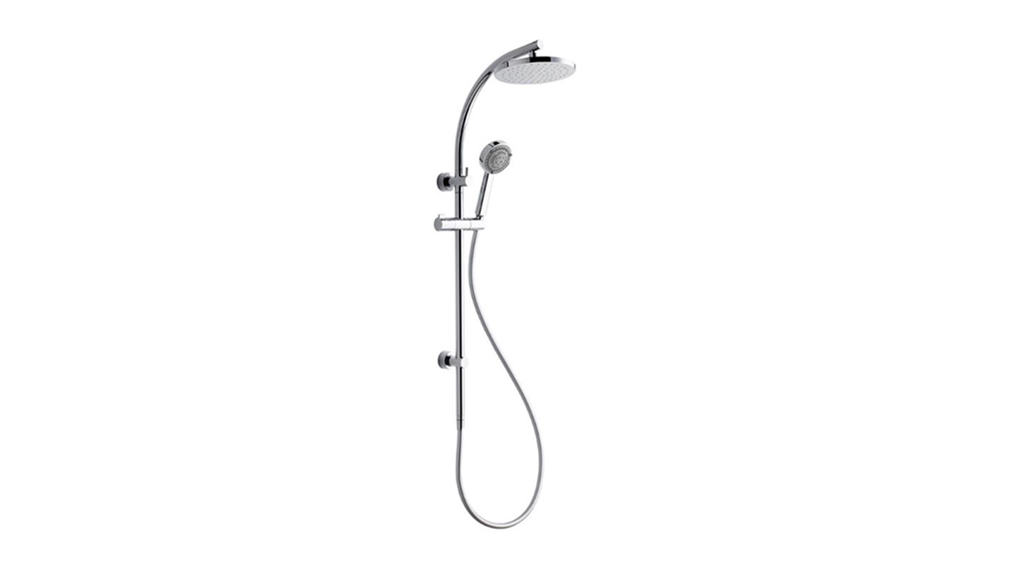 Nikles Fresh Twin Rail Shower 200mm Handpiece with Top Rail Water Inlet ...