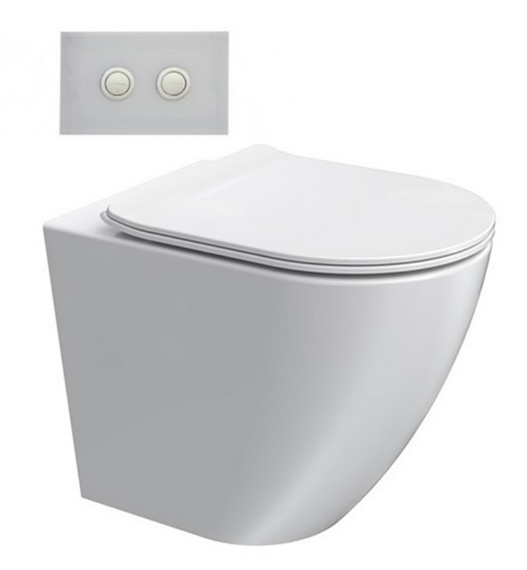 Parisi Ellisse MK II Wall Faced Toilet Suite with Satin Vivo Metal ...