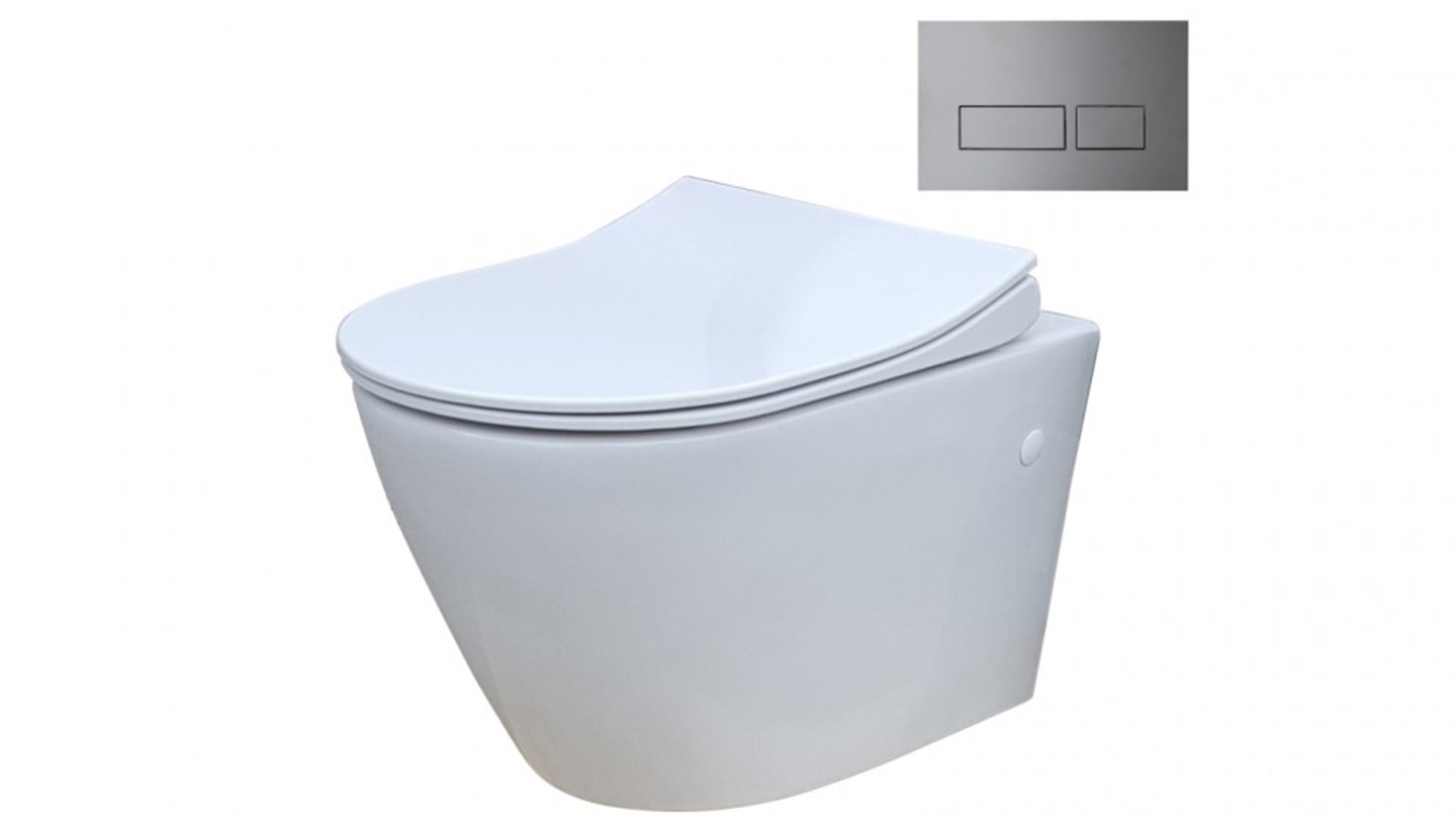 Parisi Ellisse MK II Wall Hung Pan Toilet Suite with Blade Rectangular ...