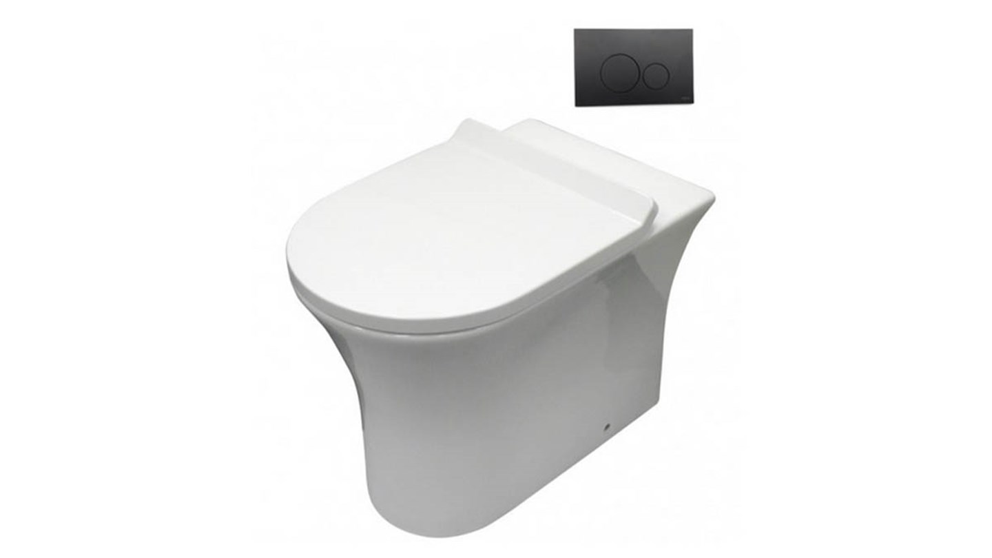Parisi Play MK II Wall Faced Toilet Suite with Tondo Round Matte Black ...
