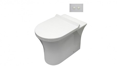 Parisi Play MK II Wall Faced Toilet Suite with Twin Button White Glass ...