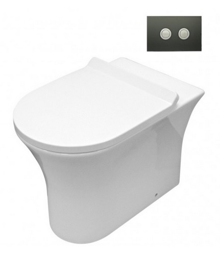 Parisi Play MK II Wall Hung Toilet Suite with Twin Button Satin Vivo ...