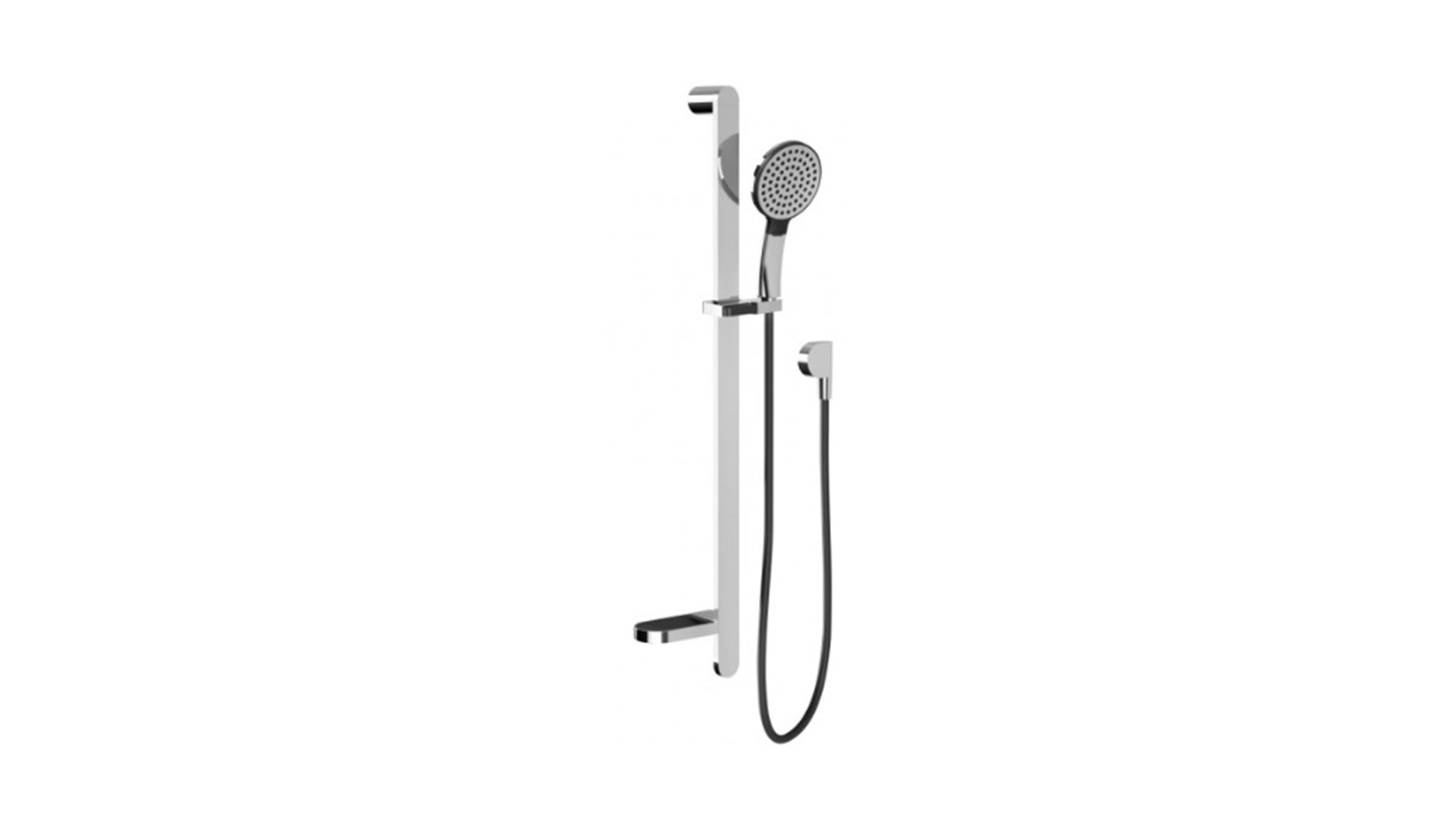 Mizu Drift Twin Rail Shower and 300 Brass Overhead with Top Rail Water Inlet Chrome 9512143 ...