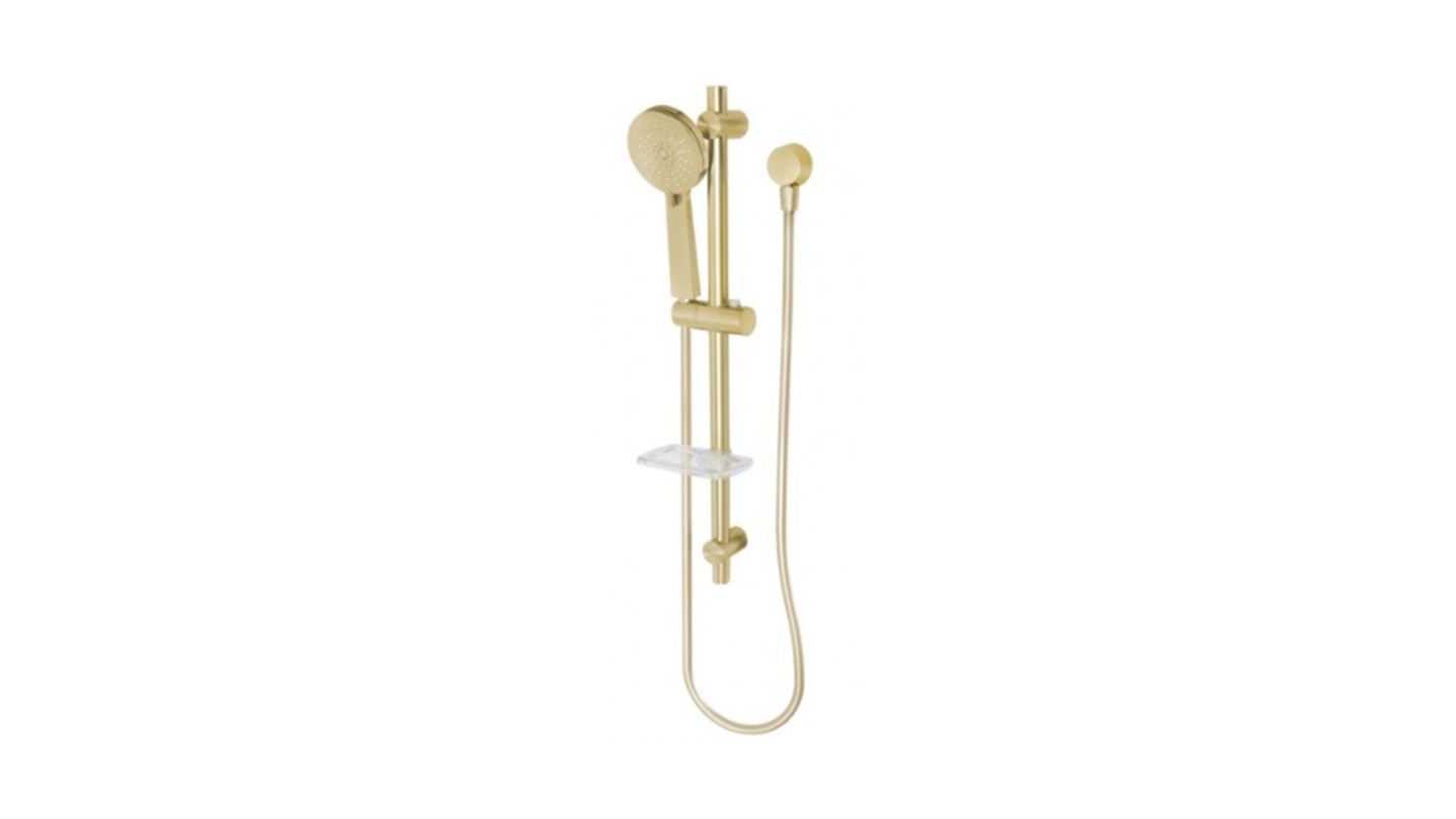 Mizu Drift Twin Rail Shower and 300 Brass Overhead with Top Rail Water ...