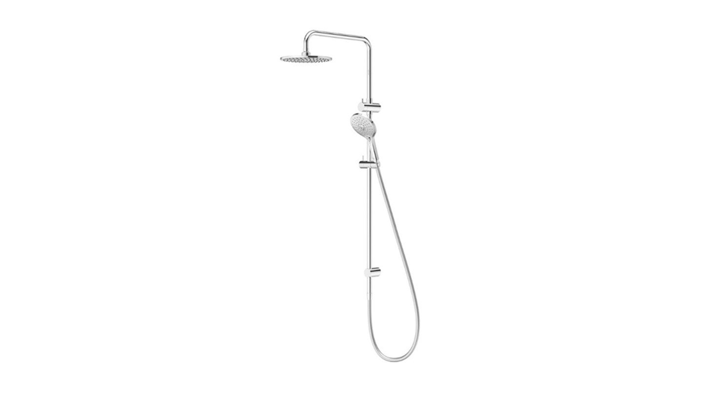 Posh Domaine Twin Rail Shower with Top Rail Water Inlet Chrome PDSS2CP ...
