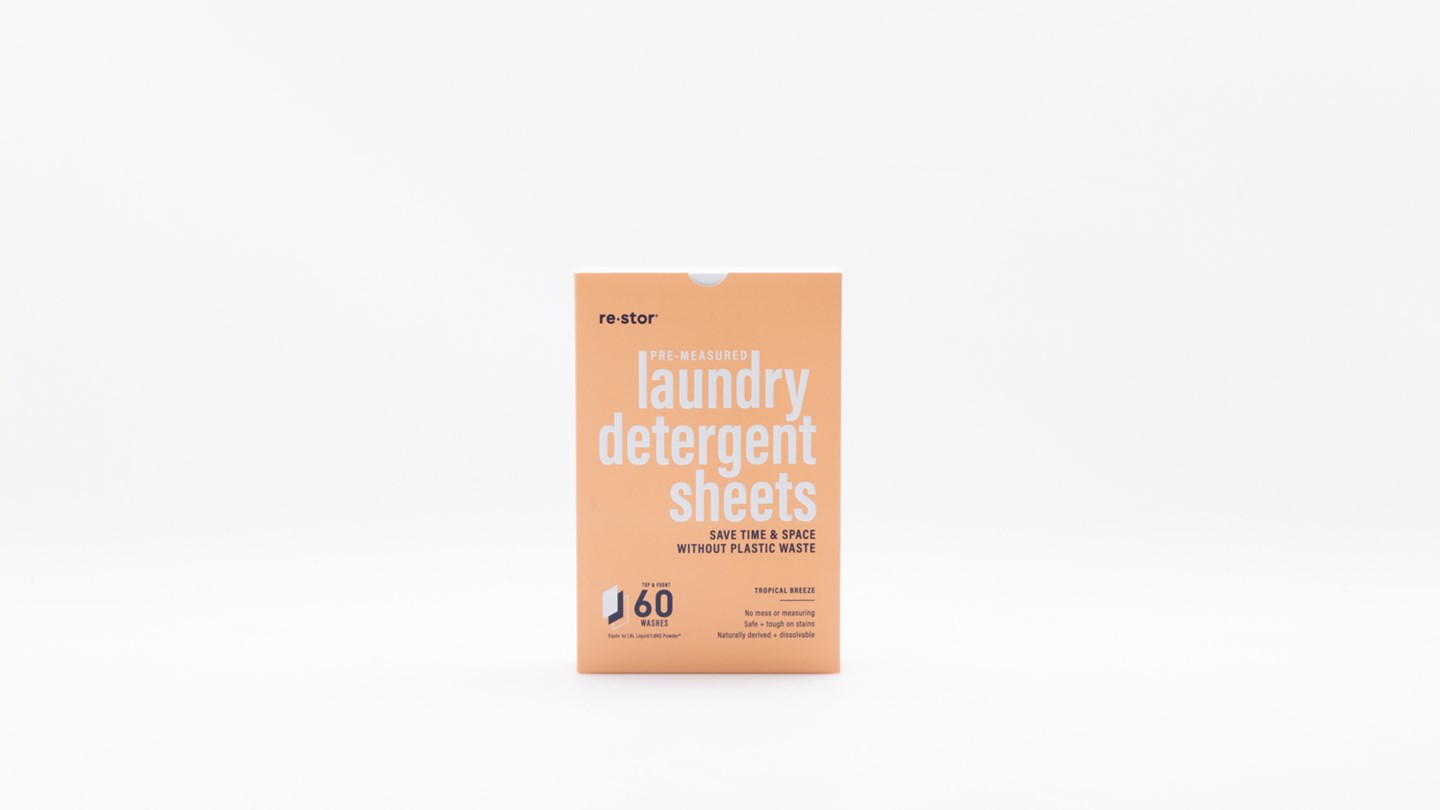 Re.stor Pre-measured Laundry Detergent Sheets Tropical Breeze Front ...
