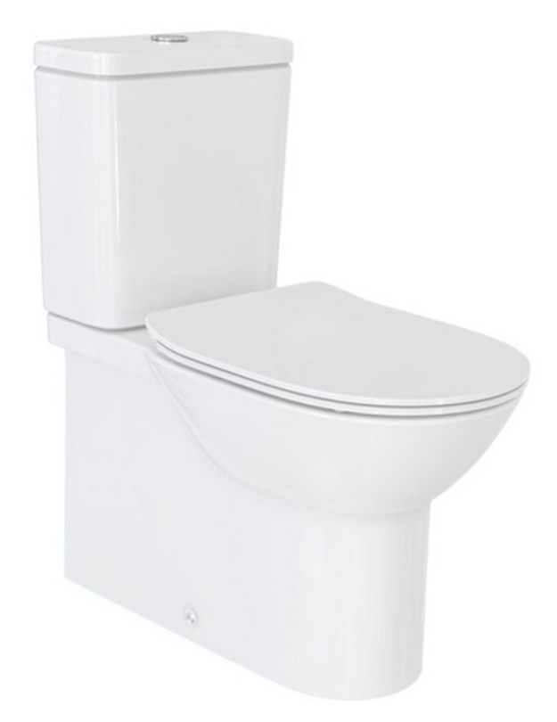 Roca The Gap Rimless Close Coupled Back to Wall Bottom Inlet Toilet ...