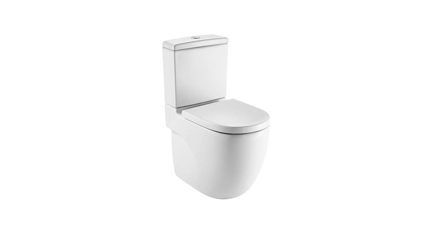 Roca Meridian Rimless Close Coupled Back to Wall Back Inlet Toilet ...