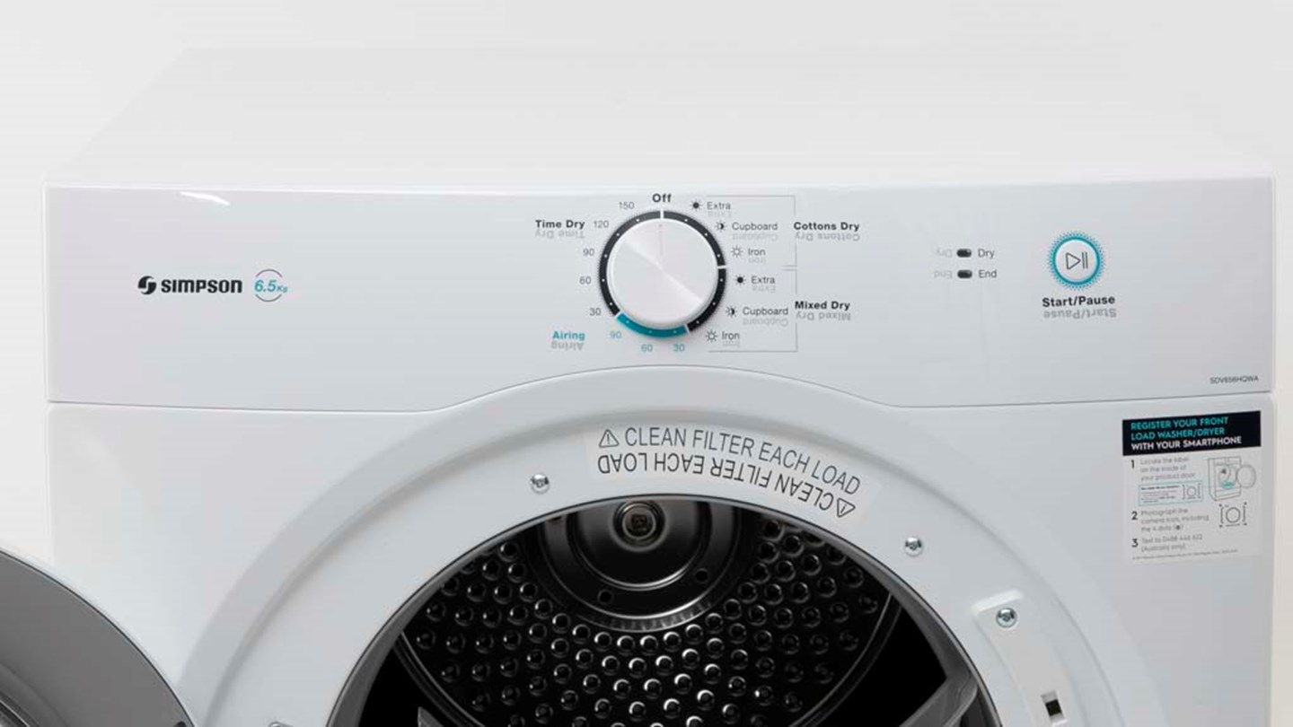 Simpson SDV656HQWA Review | Clothes dryer | CHOICE