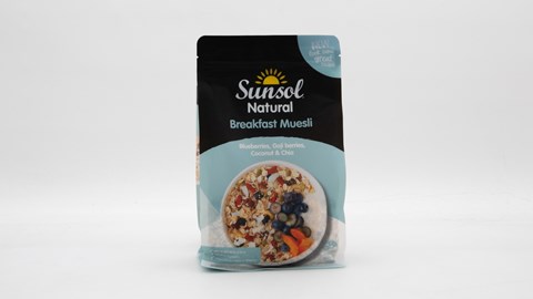 Sunsol Muesli Blueberry Chia Goji Coconut Review | Breakfast cereals ...