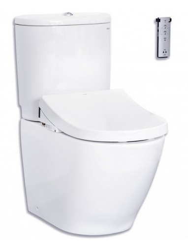 Toto Basic+ Close Coupled Toilet with Remote Control D-Shape Washlet ...