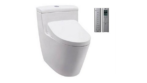 Toto Elongated One Piece Toilet (Concealed) with Washlet & Remote ...