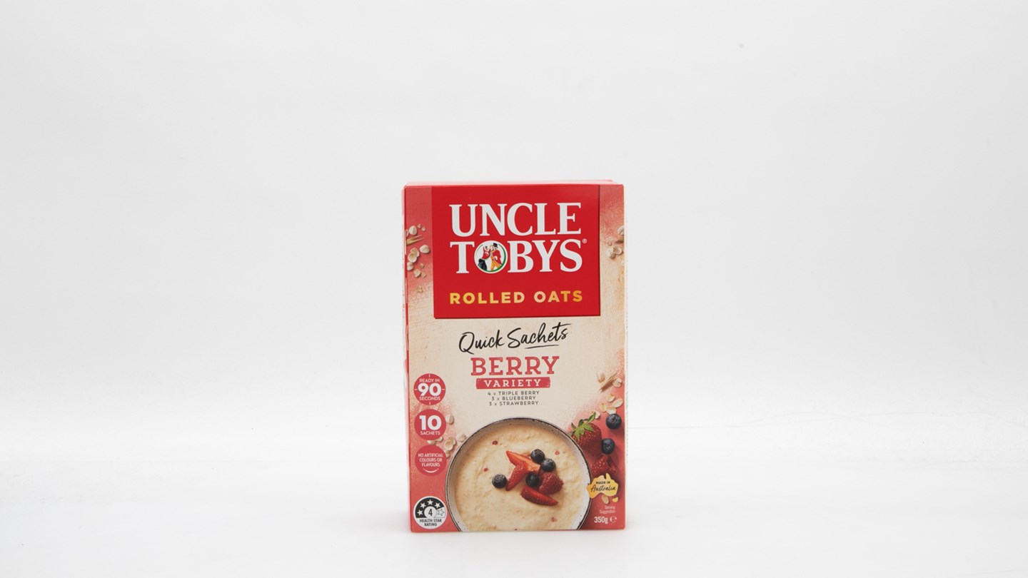 Uncle Tobys Oats Quick Sachets Berry Variety Porridge Review ...