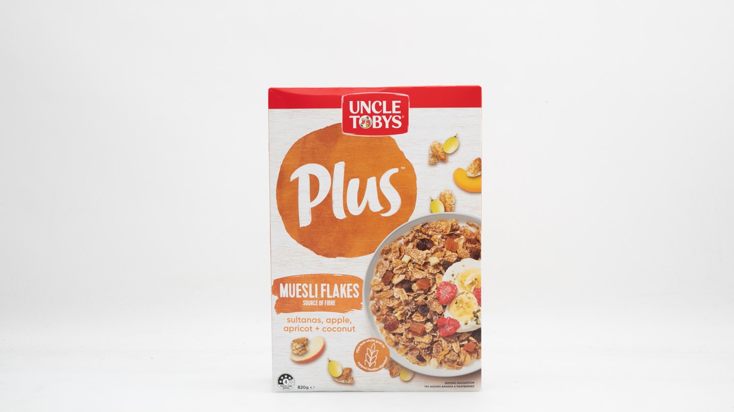 Uncle Tobys Plus Muesli Flakes Sultana, Apple, Apricot and Coconut ...