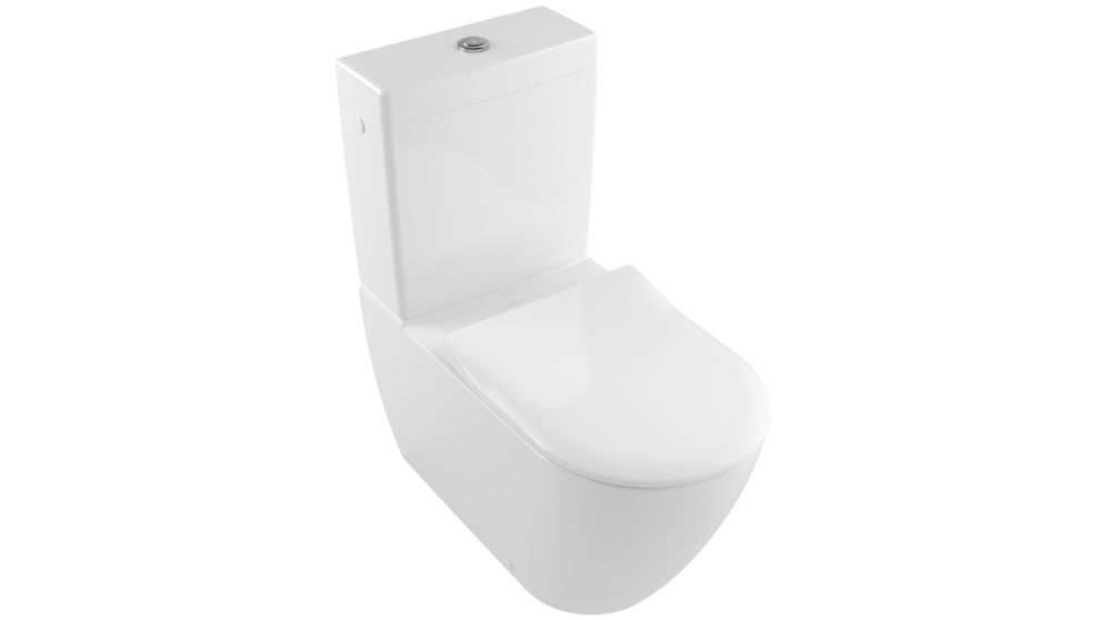 Posh Solus Square Close Coupled Back to Wall Bottom Inlet Toilet Suite ...