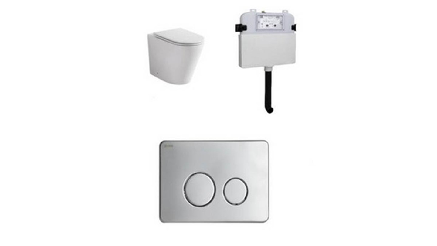 Zumi Java Concealed Cistern With Round Stainless Steel Satin Chrome ...