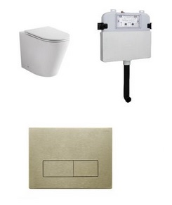 Zumi Java Concealed Cistern With Square Stainless Steel Brush Gold ...