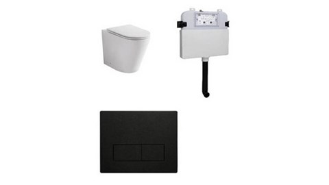 Zumi Java Concealed Cistern With Square Stainless Steel Gun Metal Flush ...